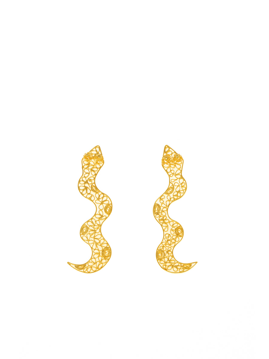 Gold Happy Snake Stud Earrings – VIPOP