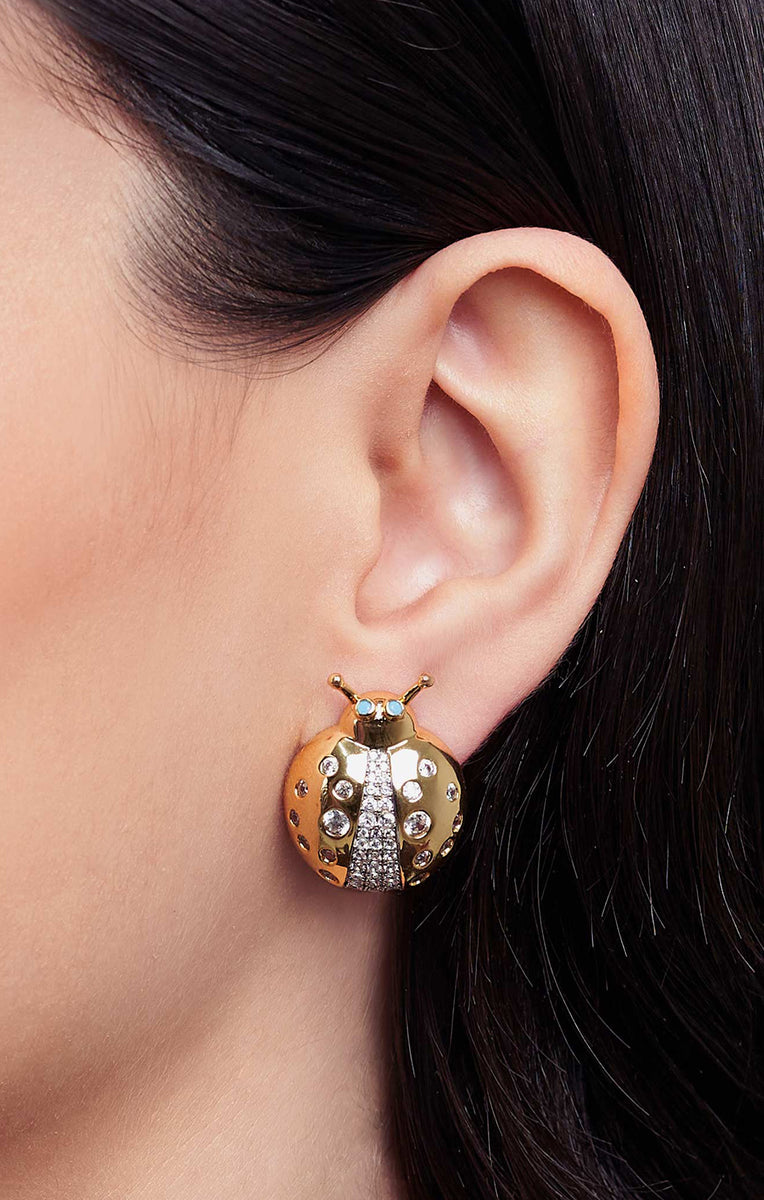 Gold Royal Ladybug Stud Earrings – VIPOP