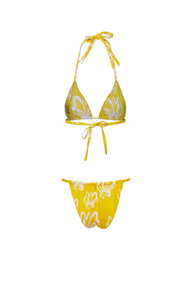Yellow Caracolito Classic Triangle Bikini SET – VIPOP