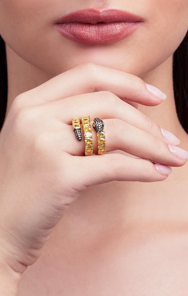 Citrine Crystal Rattlesnake Ring – VIPOP