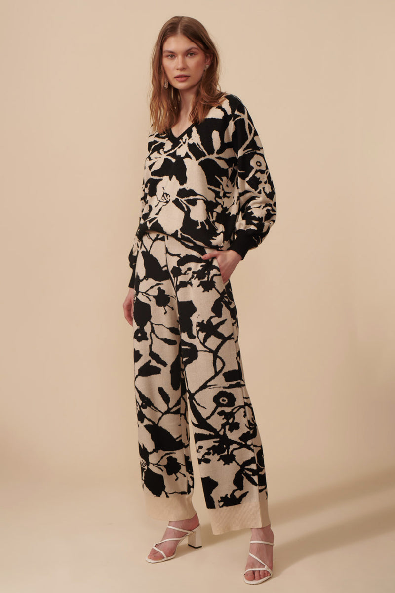 Flora Print Knit Trousers – VIPOP